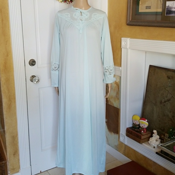 Vintage | Intimates & Sleepwear | Vintage 6s Nancy King Aqua Semi Sheer ...